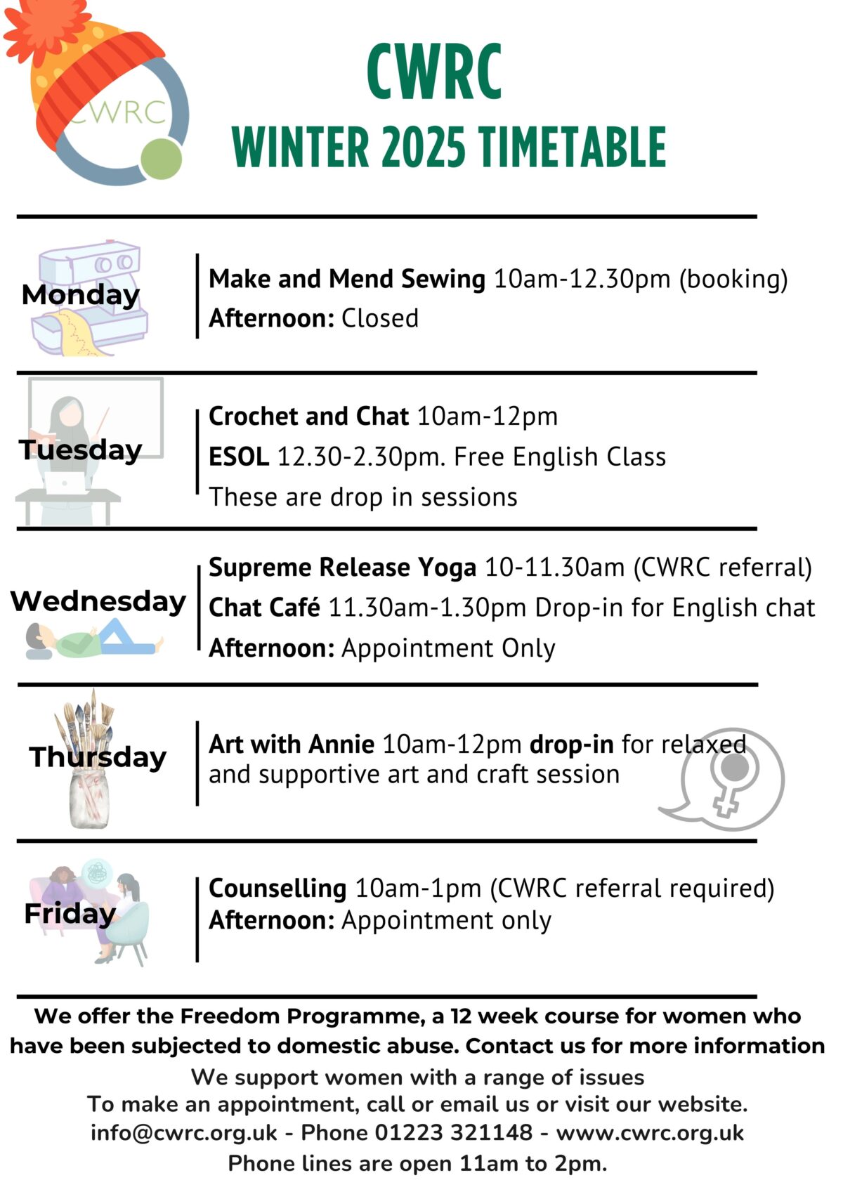 Timetables - Cambridge Women's Resources Centre